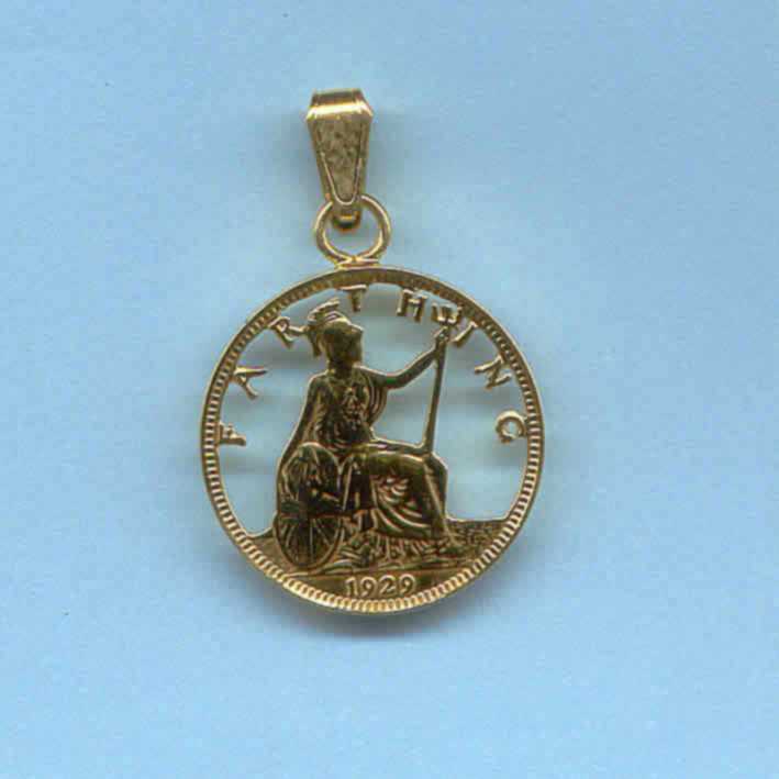Farthing coin necklace jewellery. Years available 1928,1929,1930,1931 ...
